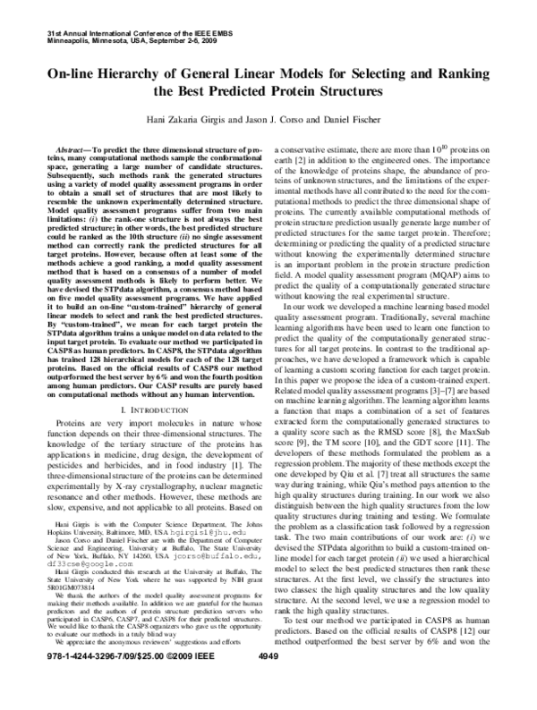 (PDF) On-line hierarchy of general linear models for selecting and ranking the best predicted ...