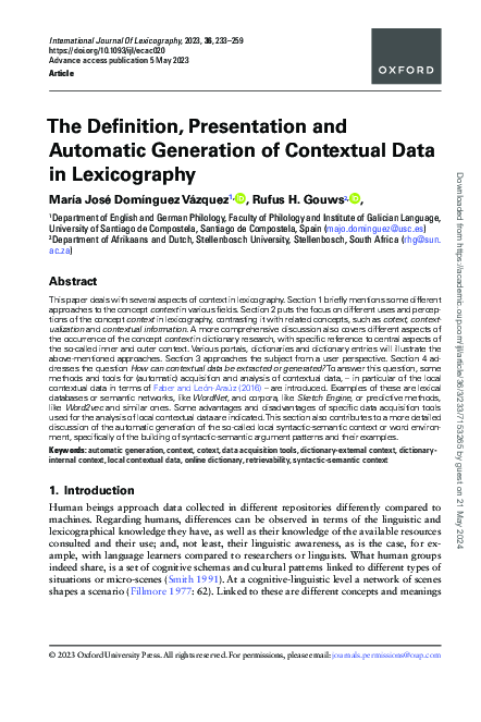(PDF) The Definition, Presentation and Automatic Generation of ...