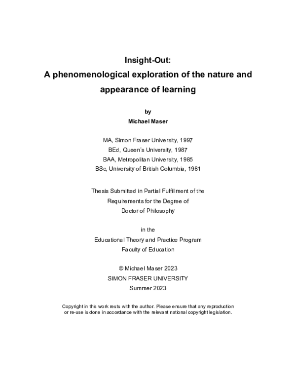 (PDF) Insight-Out: A phenomenological exploration of the nature and ...