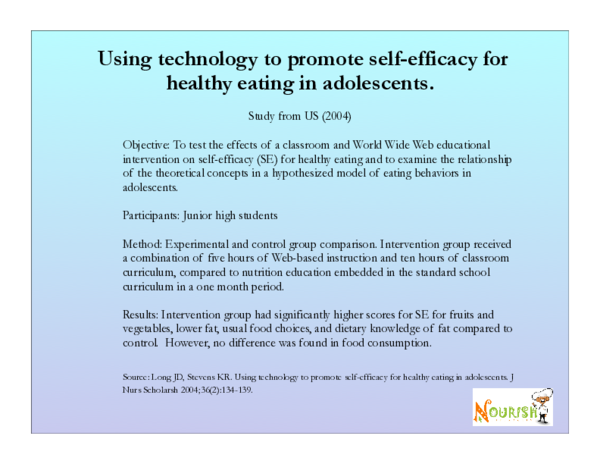 (PDF) Using Technology to Promote Self‐Efficacy for Healthy Eating in ...