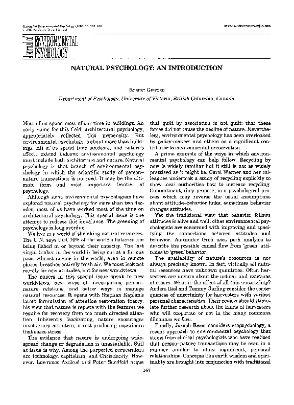 (PDF) Natural psychology: An introduction