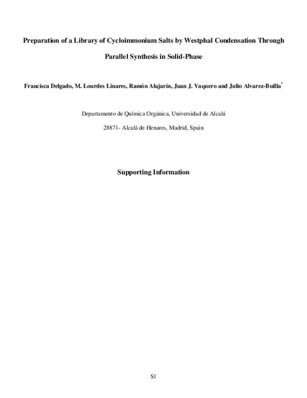 (PDF) Westphal Reaction in Solid-Phase | Julio Alvarez-Builla - Academia.edu