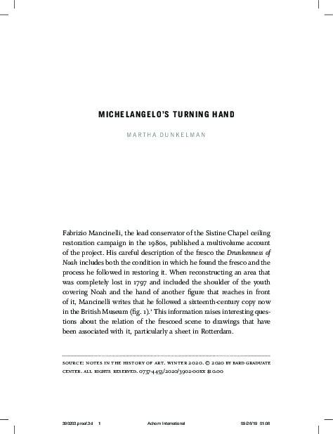 (PDF) Michelangelo's Turning Hand