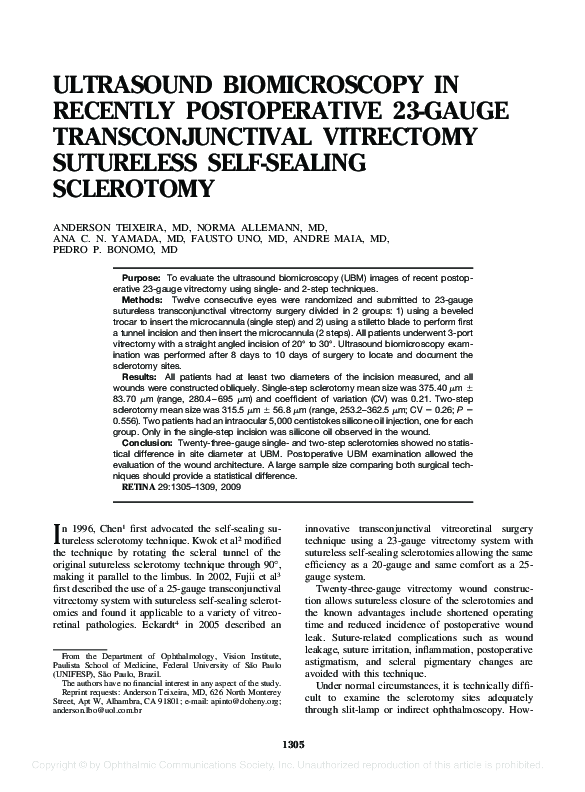 (PDF) Ultrasound Biomicroscopy in Recently Postoperative 23-GAUGE ...