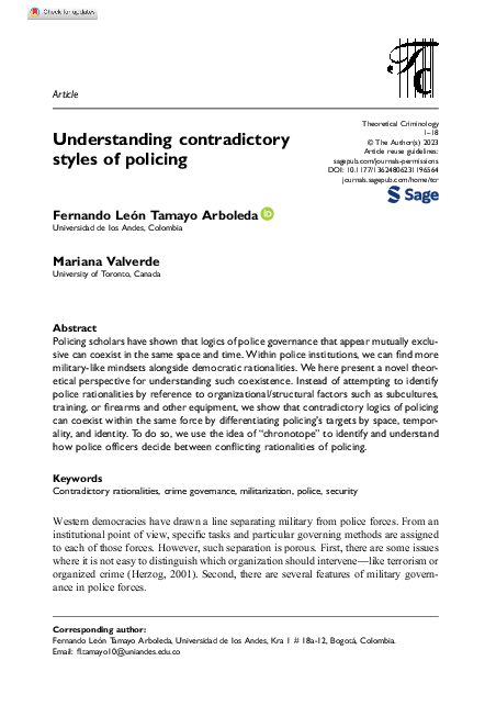 (PDF) Understanding contradictory styles of policing