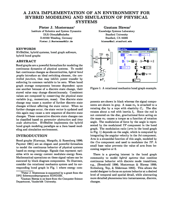 (PDF) A java implementation of an environment for hybrid modeling and simulation of physical systems