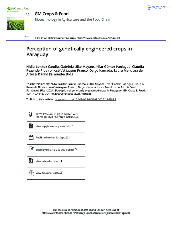 (PDF) Perception of genetically engineered crops in Paraguay