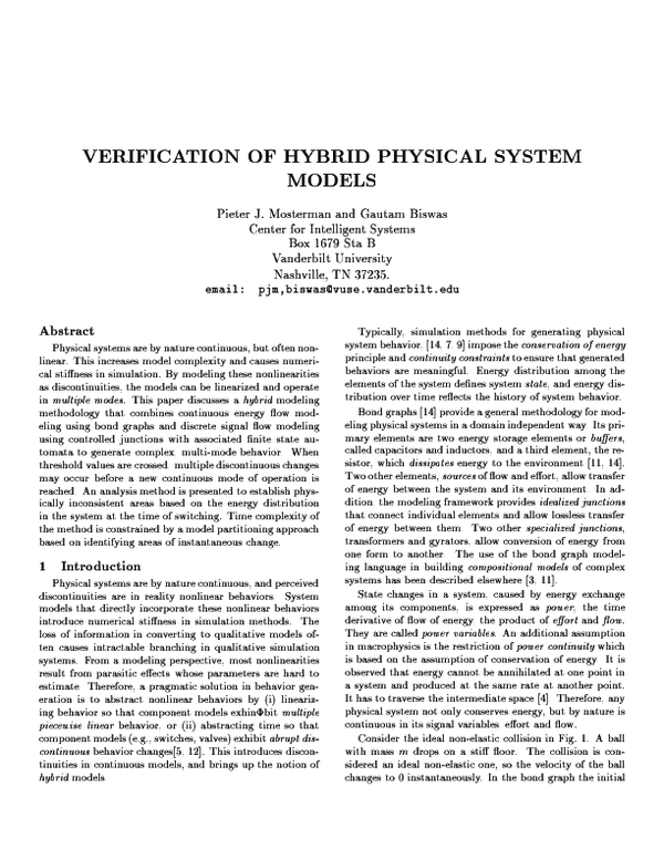 (PDF) Verification of Hybrid Physical System Models