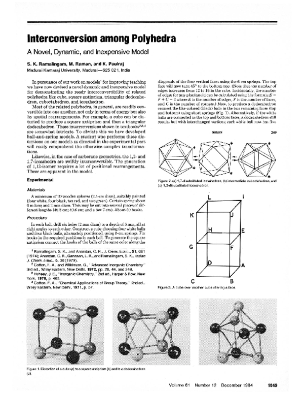 (PDF) Interconversion among polyhedra: A novel, dynamic, and inexpensive model