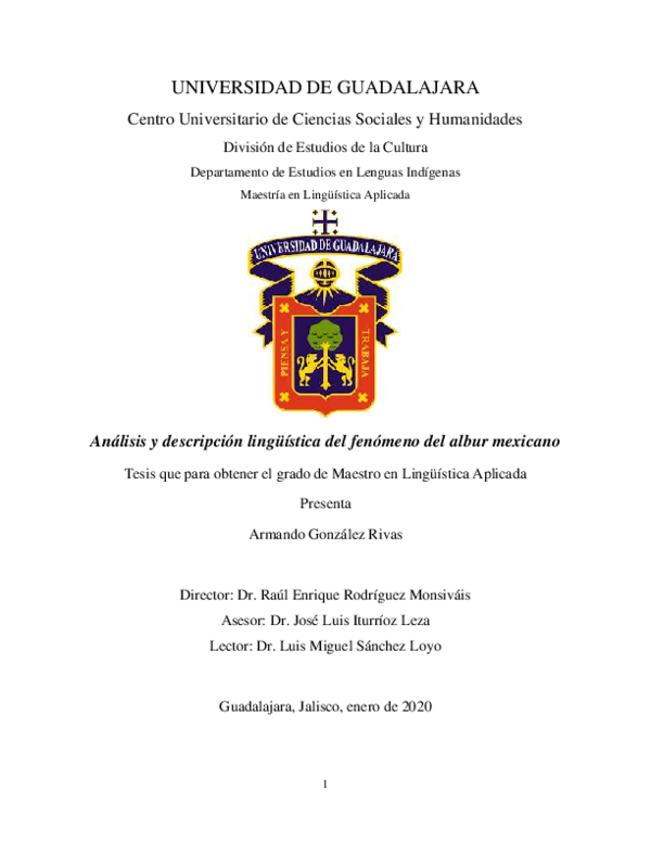 (PDF) Análisis y descripción lingüística del fenómeno del albur mexicano