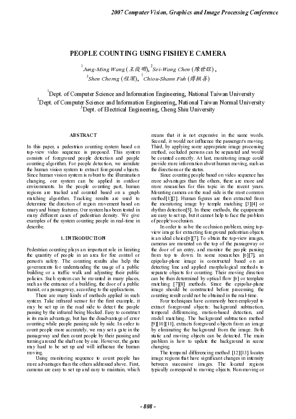 (PDF) People Counting Using Fisheye Camera