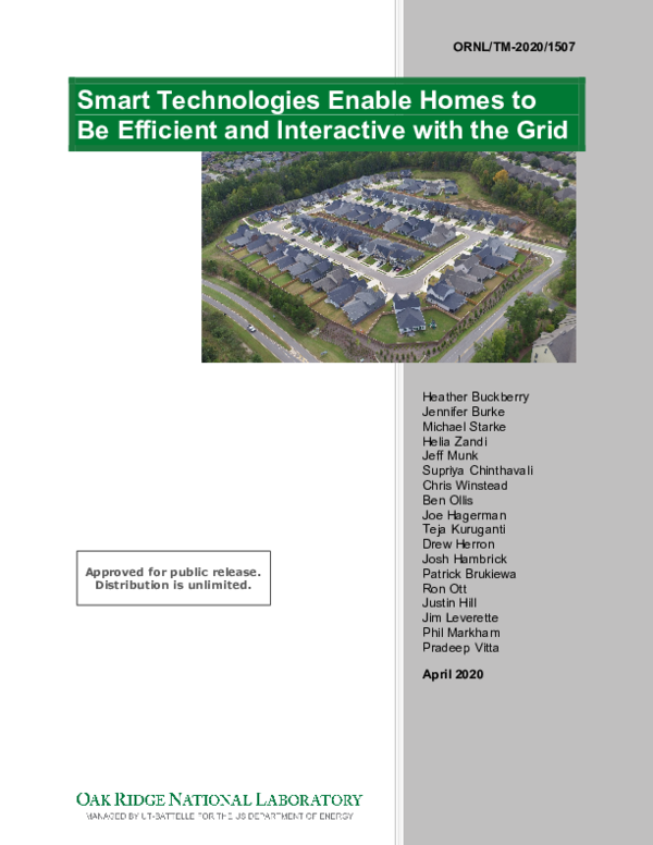 (PDF) Smart technologies enable homes to be efficient and interactive with the grid