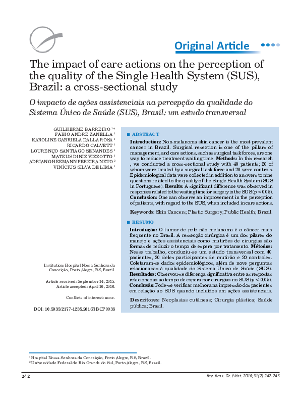 (PDF) The impact of care actions on the perception of the quality of ...