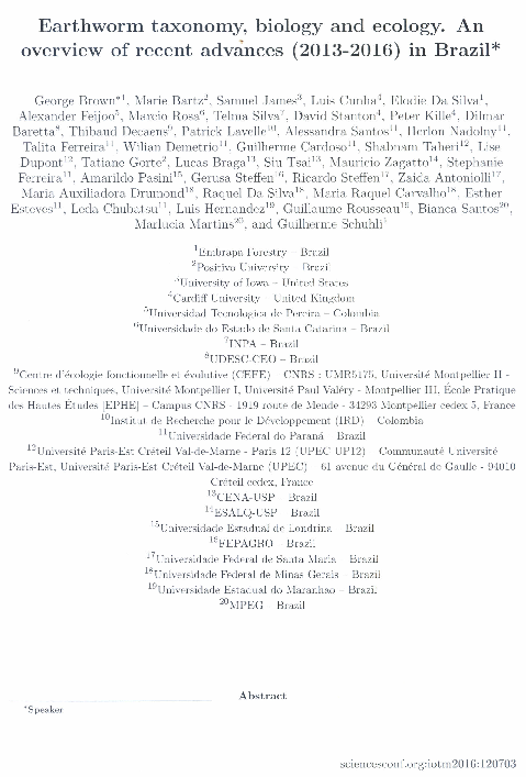 (PDF) Earthworm taxonomy, biology and ecology. An overview of recent ...