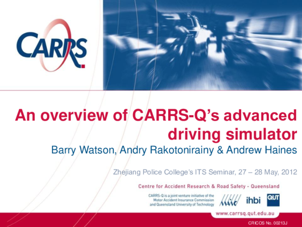 (PDF) An overview of CARRS-Q’s advanced driving simulator
