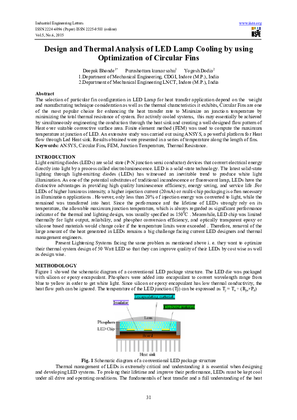 (PDF) Design and Thermal Analysis of LED Lamp Cooling by using Optimization of Circular Fins