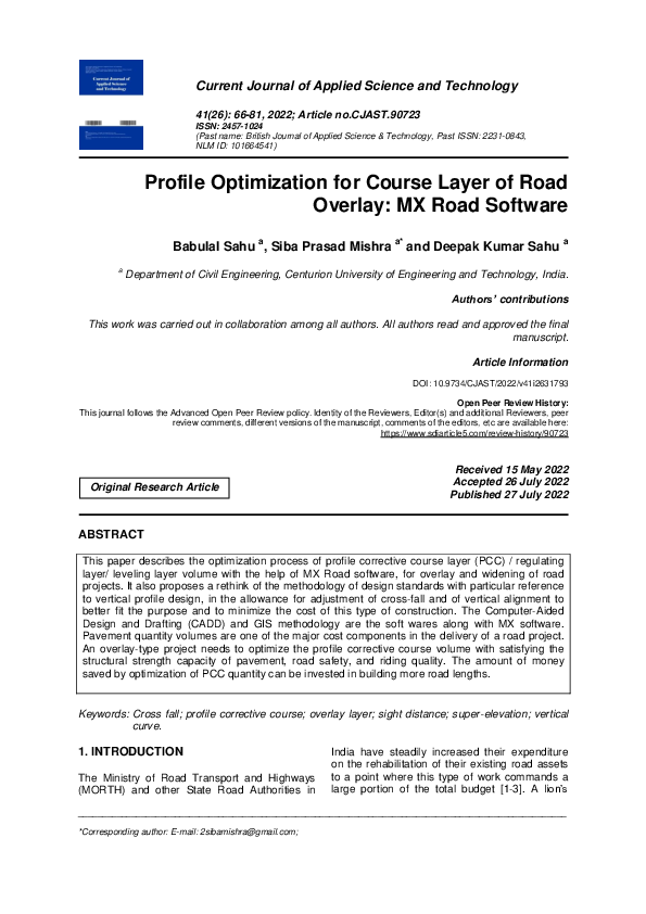 (PDF) Profile Optimization for Course Layer of Road Overlay: MX Road ...