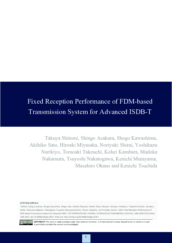 (PDF) Fixed Reception Performance of FDM-based Transmission System for ...
