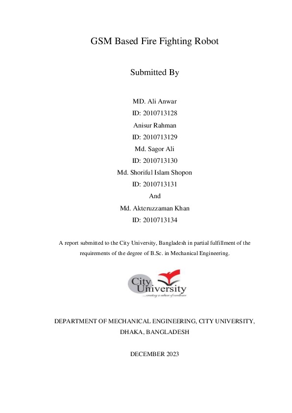 (PDF) GSM Based Fire Fighting Robot