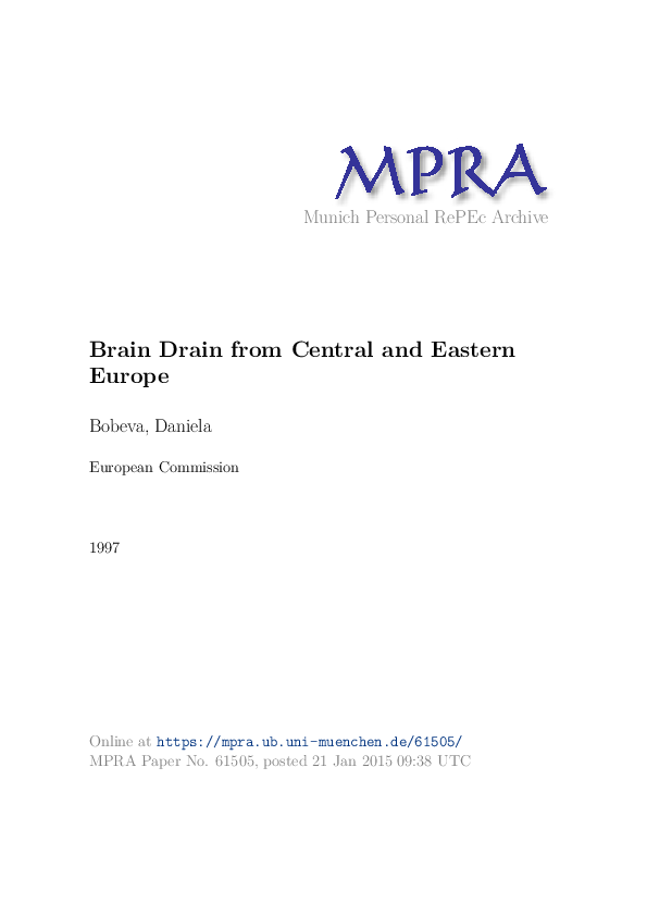 (PDF) Brain Drain from Central and Eastern Europe
