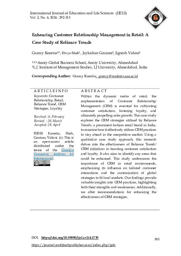(PDF) Enhancing Customer Relationship Management in Retail: A Case ...