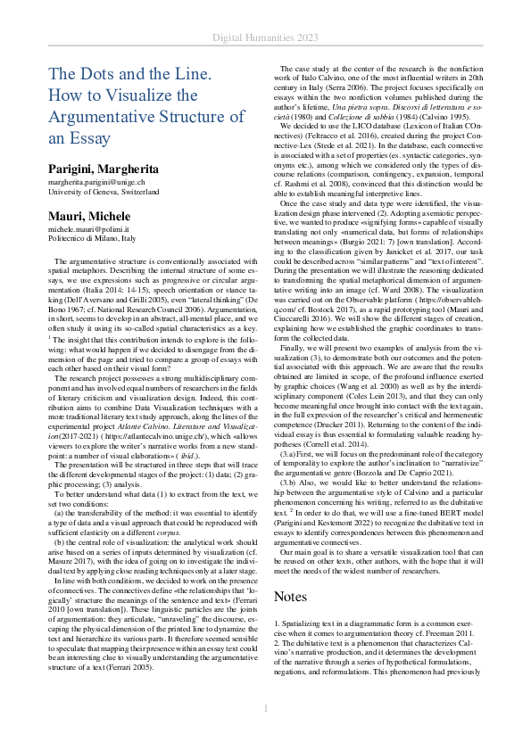 (PDF) The Dots and the Line. How to Visualize the Argumentative ...