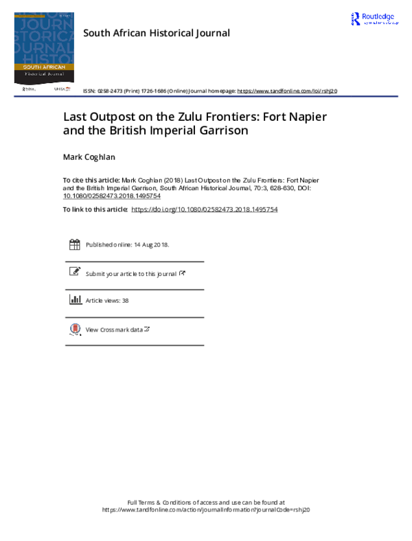 (PDF) Last Outpost on the Zulu Frontiers : Fort Napier and the British ...