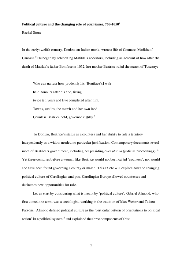 (PDF) Political culture and the changing role of countesses
