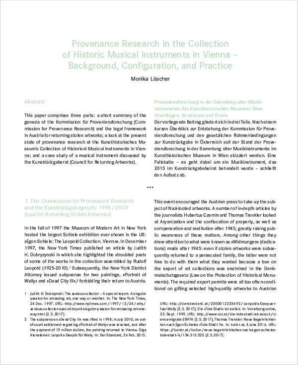 (PDF) Provenance Research in the Collection of Historic Musical ...