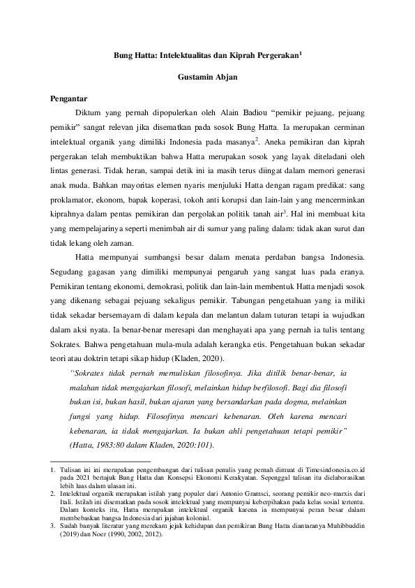 (PDF) Bung Hatta: Intelektualitas dan Kiprah Pergerakan
