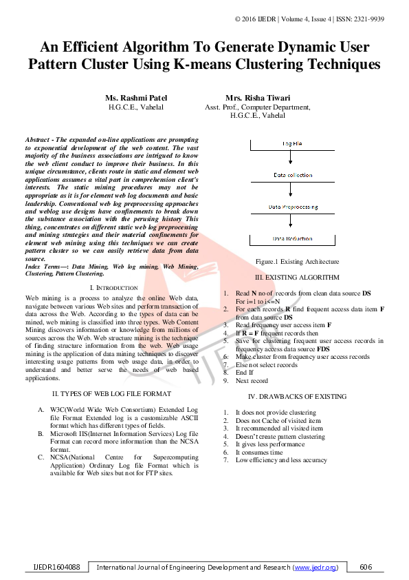 (PDF) The Research of Preprocessing and Pattern Discovery Techniques on Web Log Files