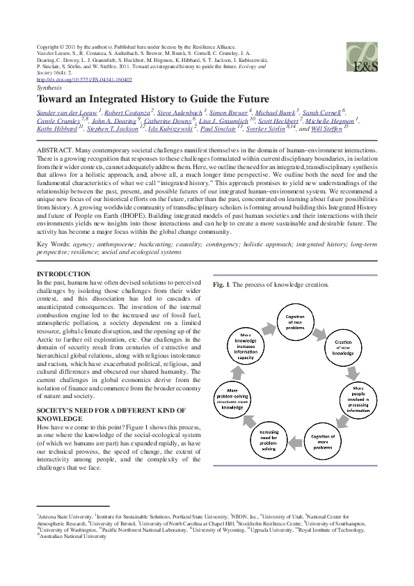 (PDF) Toward an Integrated History to Guide the Future
