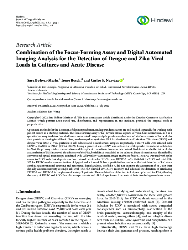 (PDF) Combination of the Focus-Forming Assay and Digital Automated ...