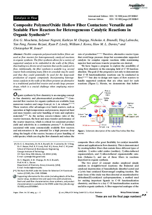 (PDF) Composite Polymer/Oxide Hollow Fiber Contactors: Versatile and ...