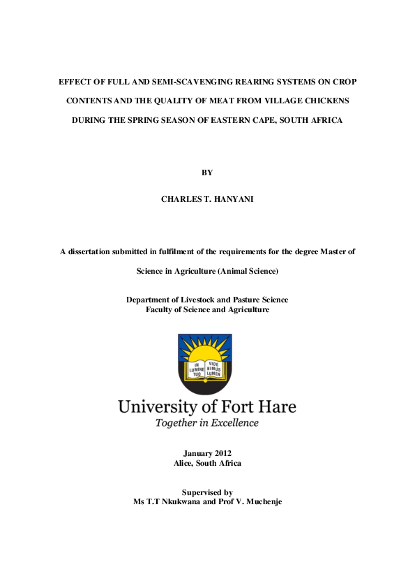 (PDF) Effect of full and semi-scavenging rearing systems on crop ...