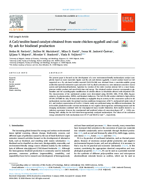 (PDF) A CaO/zeolite-based catalyst obtained from waste chicken eggshell ...