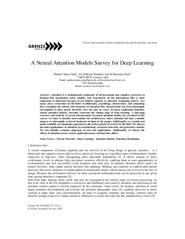 (PDF) A Neural Attention Models Survey for Deep Learning