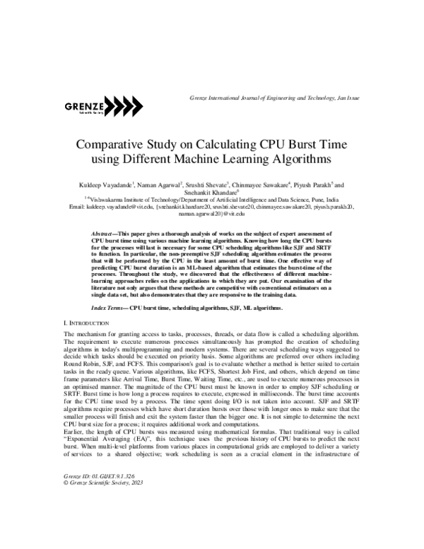 (PDF) Comparative Study on Calculating CPU Burst Time using Different ...
