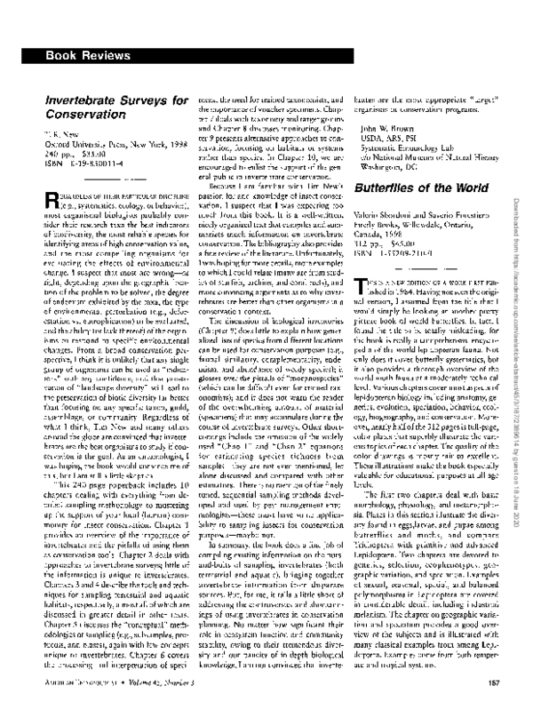 (PDF) Invertebrate Surveys for Conservation