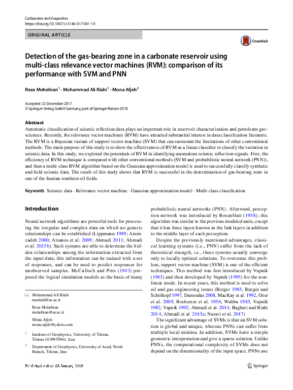 (PDF) Detection of the gas-bearing zone in a carbonate reservoir using ...