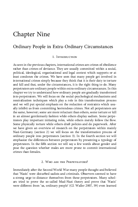 (PDF) Chapter Nine. Ordinary People In Extra-Ordinary Circumstances