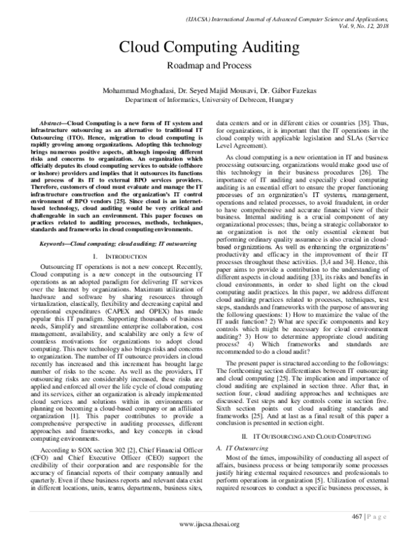 (PDF) Cloud Computing Auditing