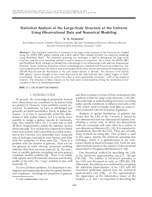 Pdf Statistical Analysis Of Large Scale Structure By The Discrete