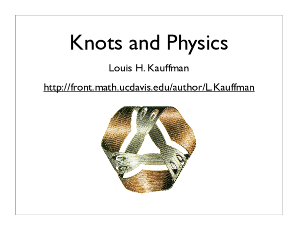 (PDF) Knots and Physics