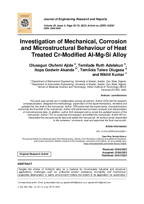 (PDF) Investigation of Mechanical, Corrosion and Microstructural Behaviour of Heat Treated Cr ...