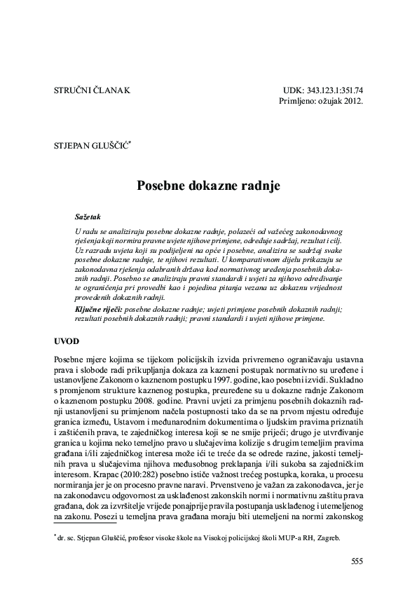 (PDF) Special Evidentiary Actions