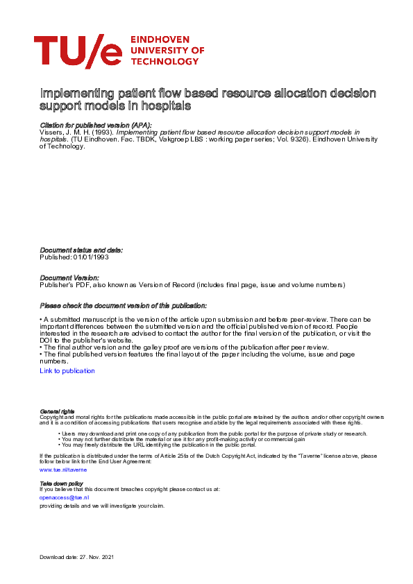 (PDF) Implementing patient flow based resource allocation decision ...