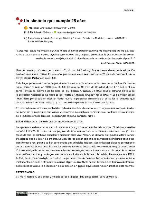 (PDF) EDITORIAL - Un símbolo que cumple 25 años