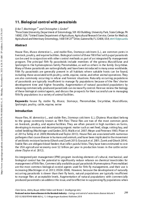 (PDF) 11. Biological control with parasitoids