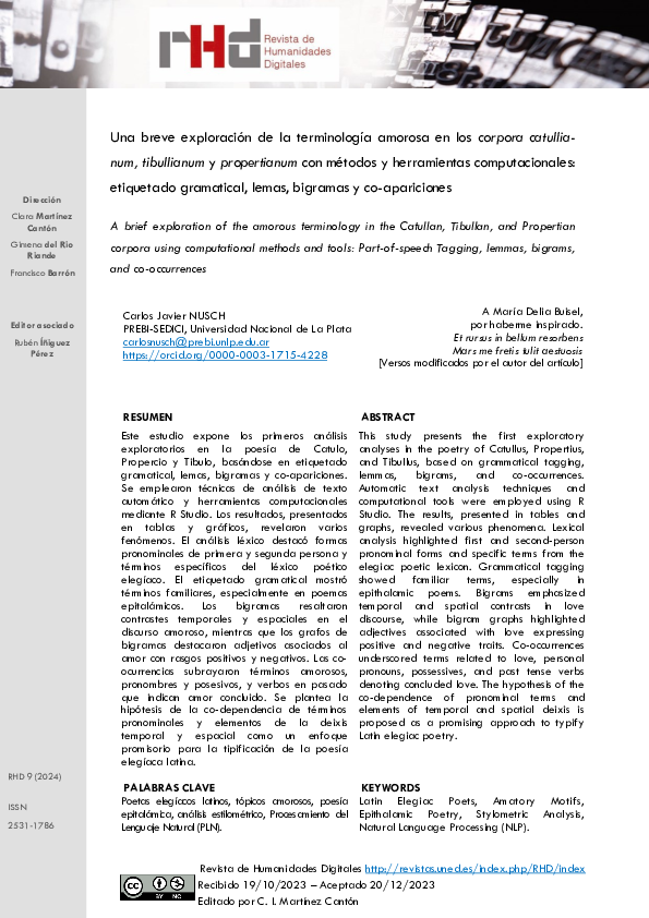 (PDF) Una breve exploración de la terminología amorosa en los corpora ...
